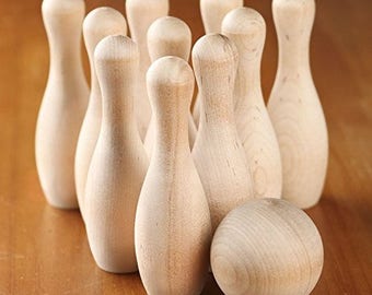 Wood bowling pins | Etsy
