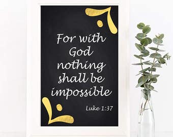 Luke 1 37 | Etsy