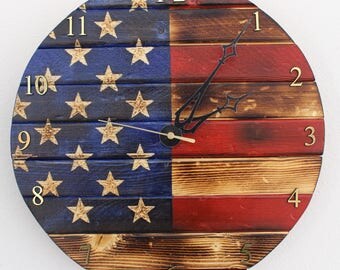 American flag clock | Etsy