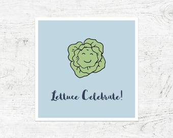 It's Your Birthday Lettuce Celebrate Handmade Watercolor