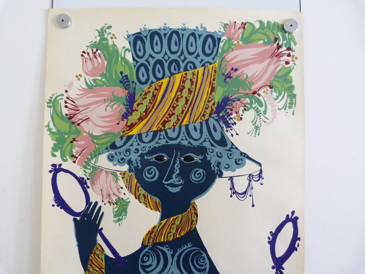 Capeline Bjorn Wiinblad print poster 1957 original screen print