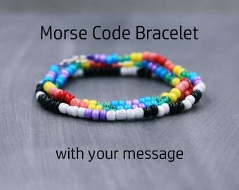 Morse code bracelet | Etsy