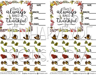 Fall/Thanksgiving Bunco Score Sheet by JeniHarveyDesigns on Etsy