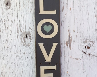 Vertical love sign | Etsy