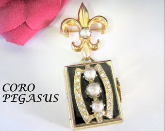 Vintage coro locket | Etsy