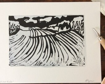 Items similar to Sea Turtle Original Block Print on Etsy