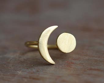 Moon phase ring | Etsy