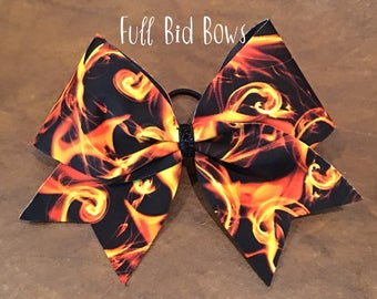 Fire cheer bow | Etsy