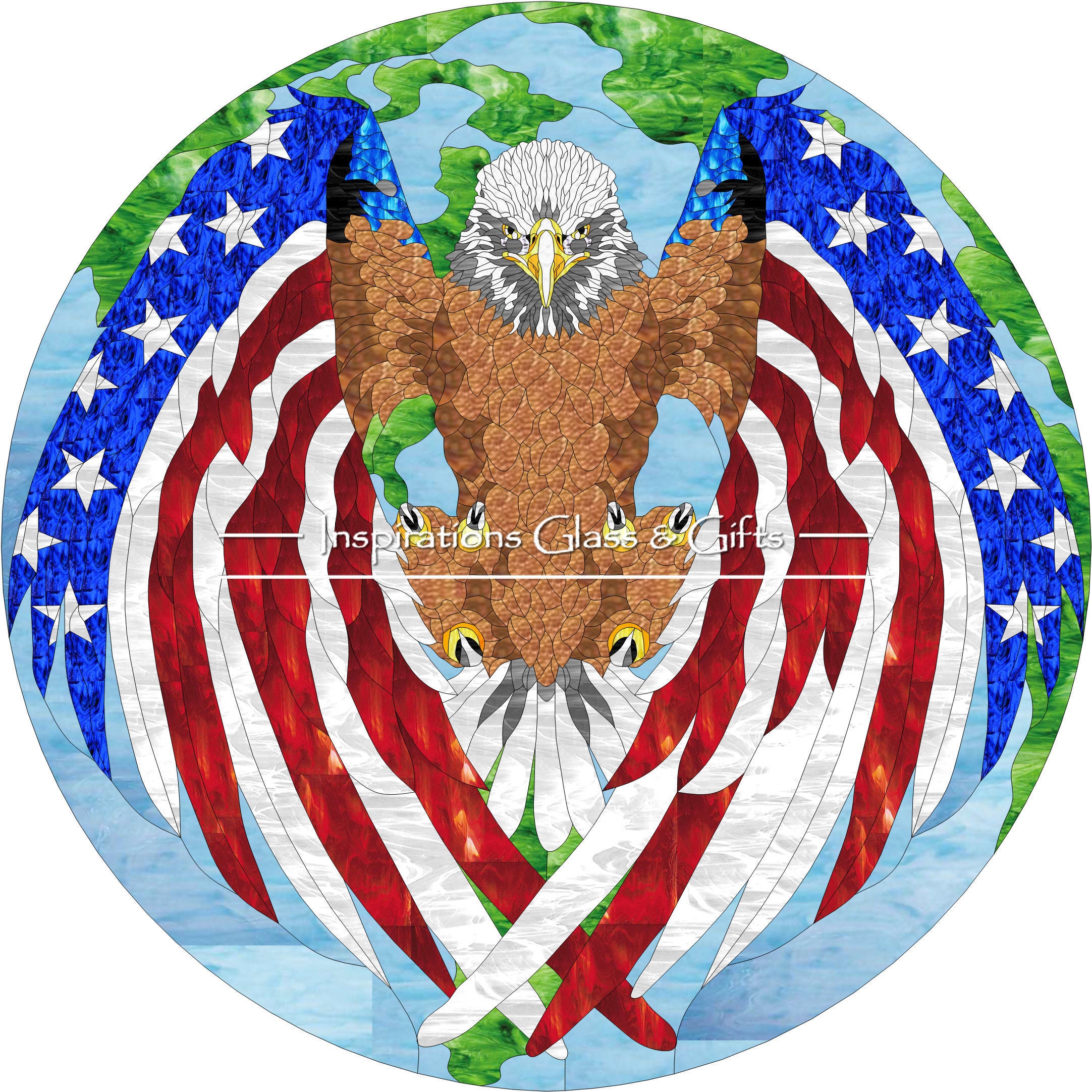 Stained Glass Pattern: USA Marine Corp.