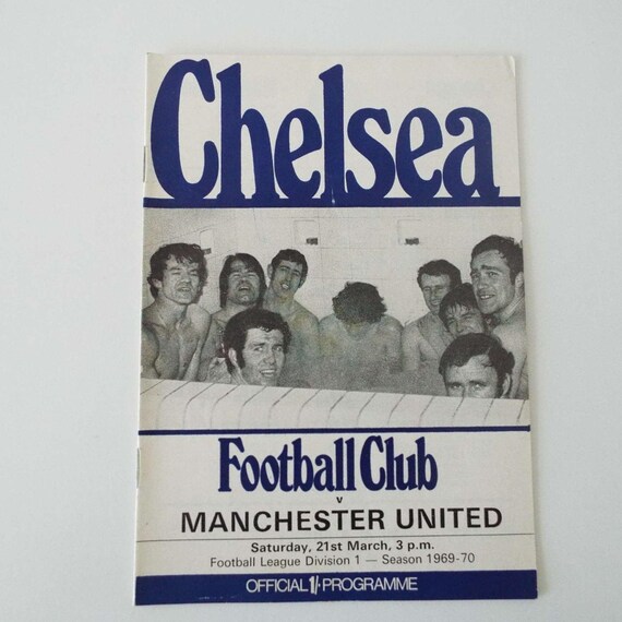 Vintage 1970 Chelsea Versus Manchester United Football Soccer