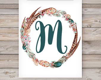 Monogram wall art | Etsy