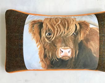 Highland cow cushion | Etsy