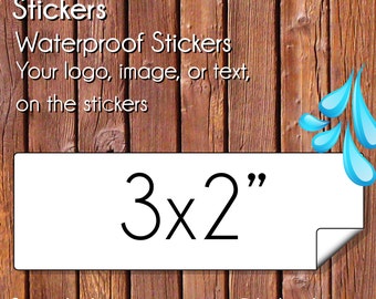 custom Stickers rectangle self adhesive labels 2.5x2