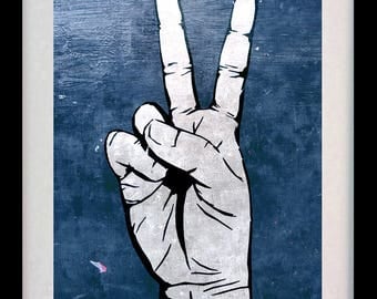 Hand peace sign | Etsy
