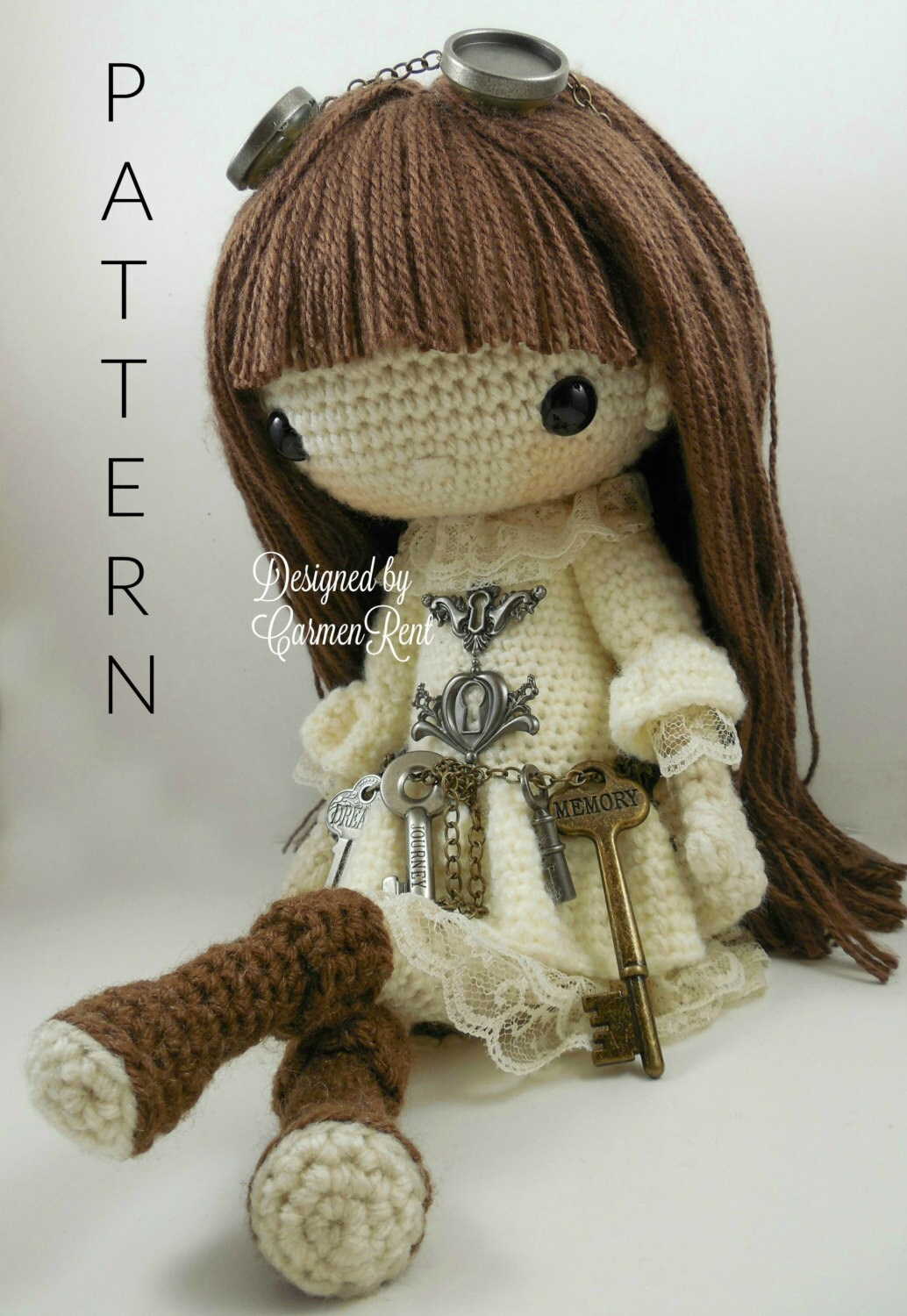 Antonia-Steampunk-Amigurumi Doll Crochet Pattern PDF