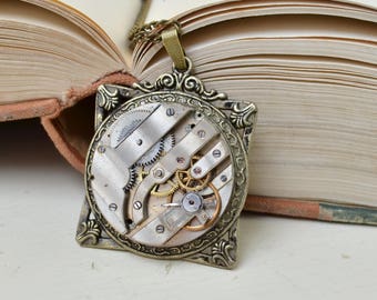 Clockwork necklace | Etsy