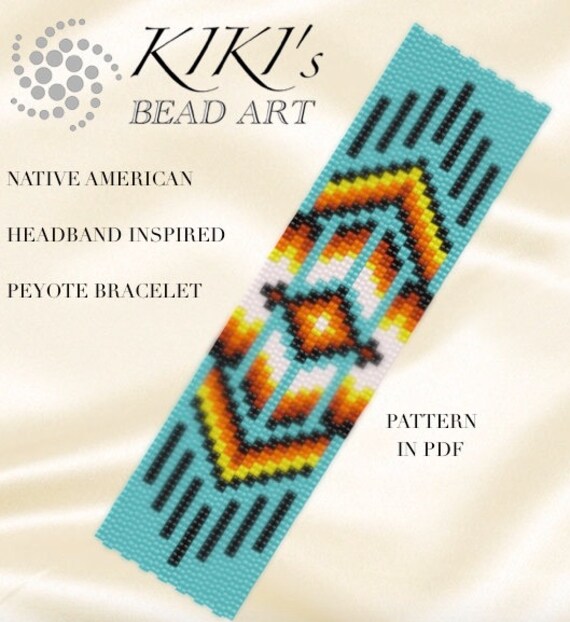 Peyote pattern for bracelet Native American headband
