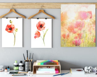 Poppy painting | Etsy