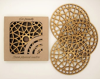Laser cut coaster | Etsy