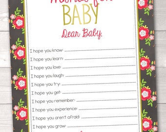 Gender Reveal Party Printable Advice Cards for Mommy to Be