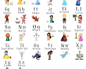 Princess alphabet | Etsy