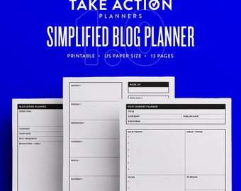 PRINTABLE PLANNER: Weekly Planner with Blog and Social Media