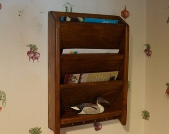 Wall Mail Organizer Rack 16w x 23 h Handcrafted