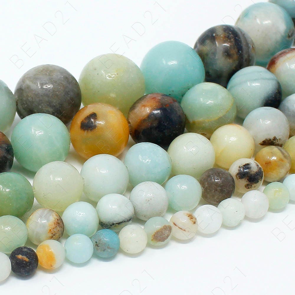Amazonite Beads Natural Gemstone Round Loose 4mm 6mm 8mm