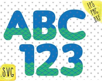 Mermaid monogram svg | Etsy