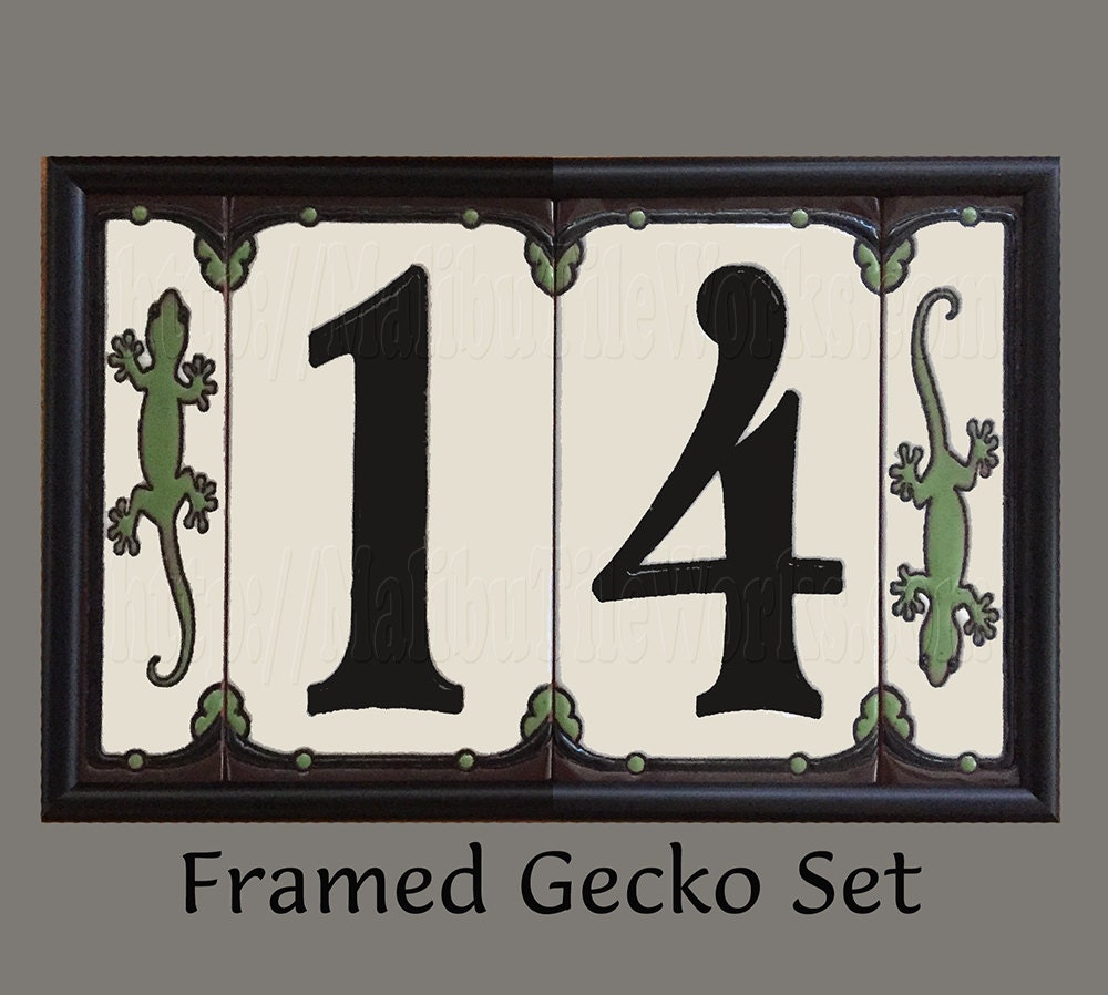 Framed Set Decorative Tile House Number Decorative Address