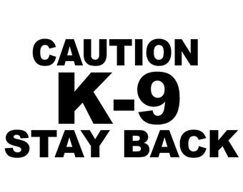 Caution k9 decal | Etsy