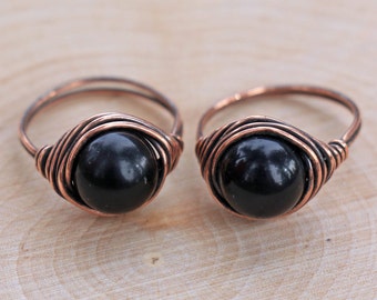 Obsidian rings | Etsy