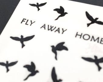 Flying birds decal | Etsy