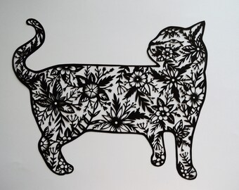 Cat papercut | Etsy