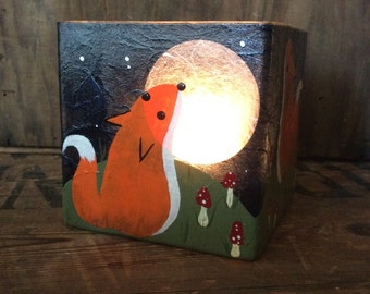 Items similar to Red Fox and Moon Illustration Print 5x7 on Etsy