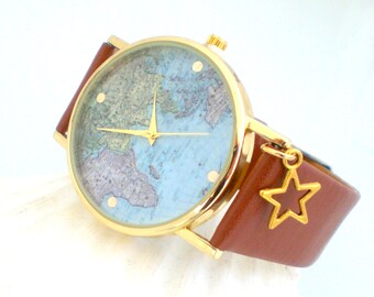 World map watch | Etsy