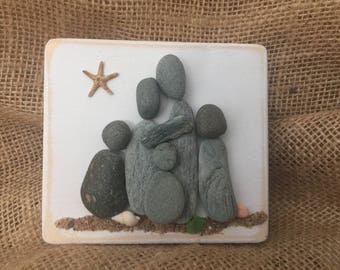 Pebble art family | Etsy