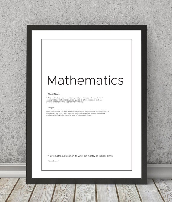 Mathematics Definition Print Mathematics Typography Print Mathematics Definition Print Mathematics Typography Print