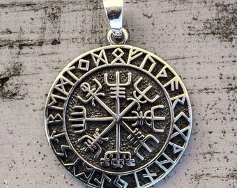 Viking protection runes vegvisir compass talisman red vinyl