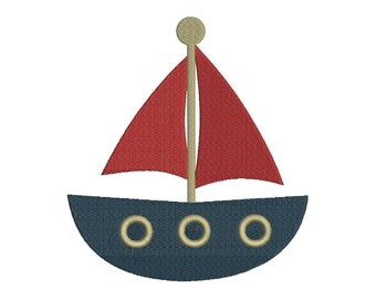 Boat embroidery | Etsy