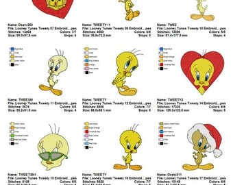 Unique tweety embroidery related items | Etsy