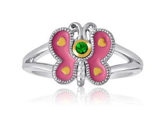 Kids birthstone ring | Etsy