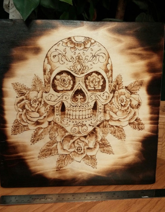 Sugar Skull Pyrography