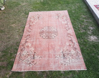 Pink oushak rug | Etsy