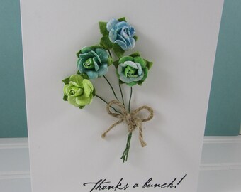 Thanks a Bunch Thank You Card in Gold and Blue