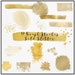 Gold Watercolor Brush Strokes Glitter Watercolor Clipart