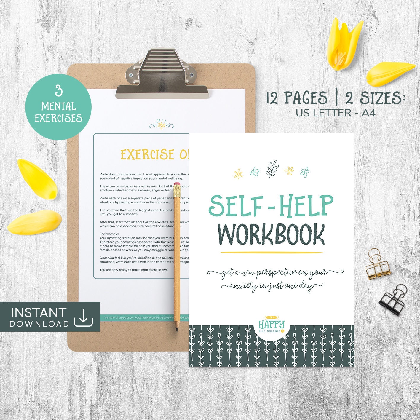 Self Help Workbook Mental Health Anxiety Worksheet PTSD