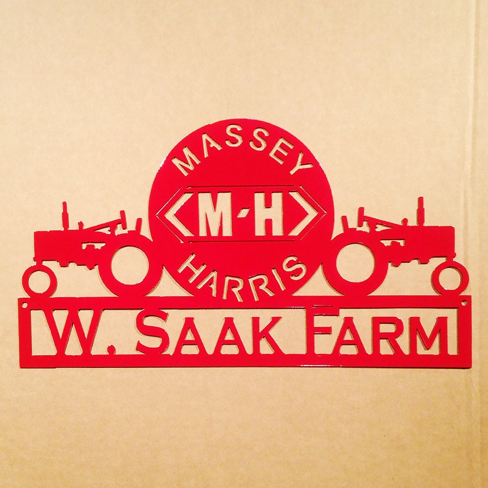 Massey Harris Tractor Sign with Custom Text C23