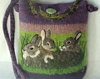 ART WITH A PURSE ATTACHED by FeltedFantasies on Etsy