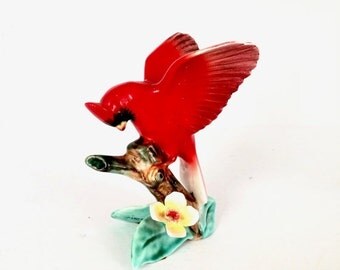 Unique red bird figurine related items | Etsy